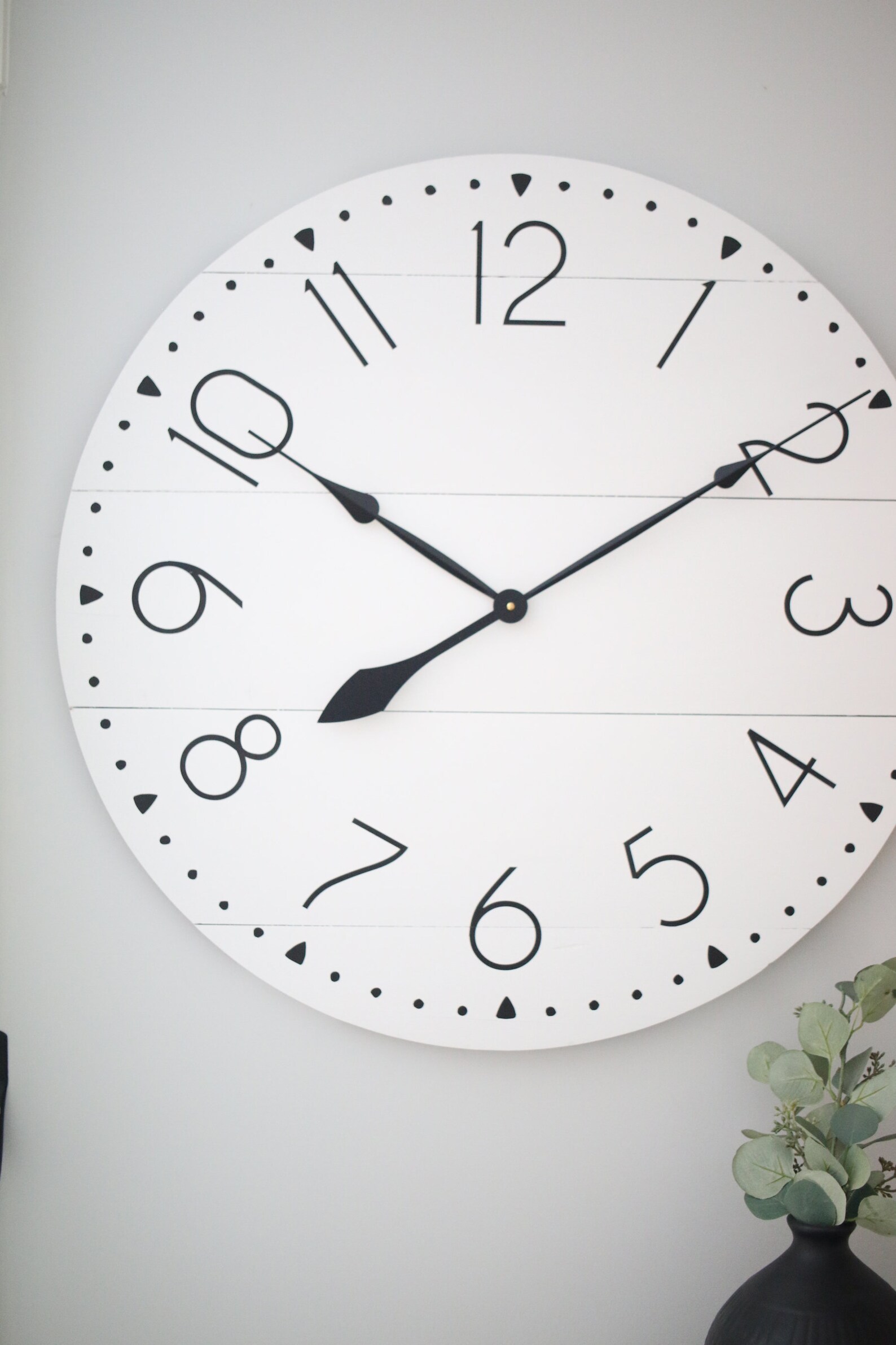 True White Clock - Modern Farmhouse Decor - Living Room Wall Art ...