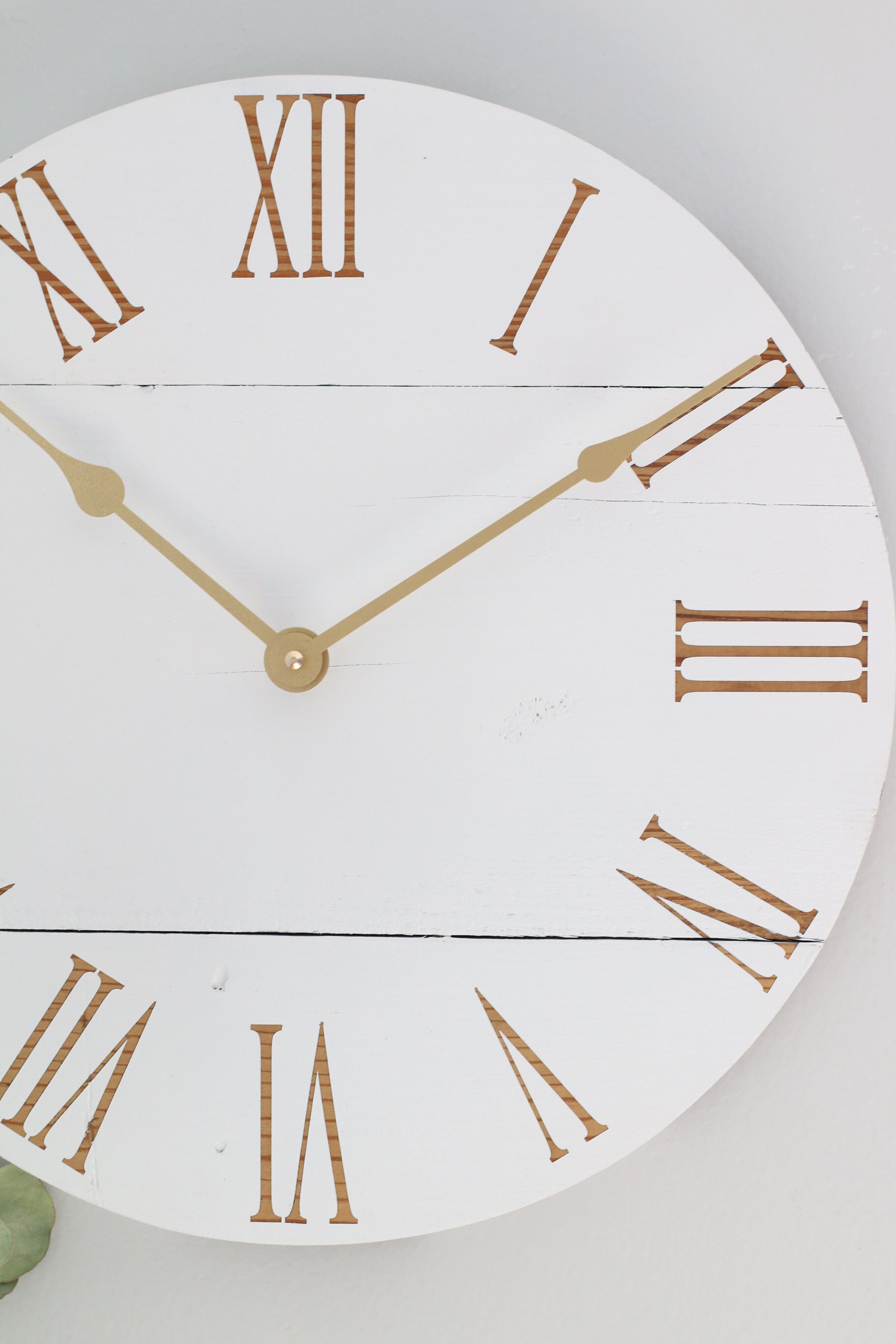 Small white clock White and gold Clock for kitchen | Etsy