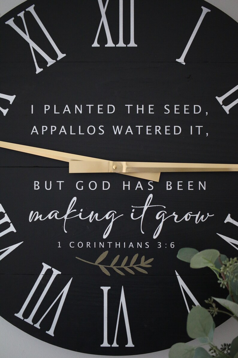Large Wall Clock Bible Verse Decor Scripture Wall Art - Etsy