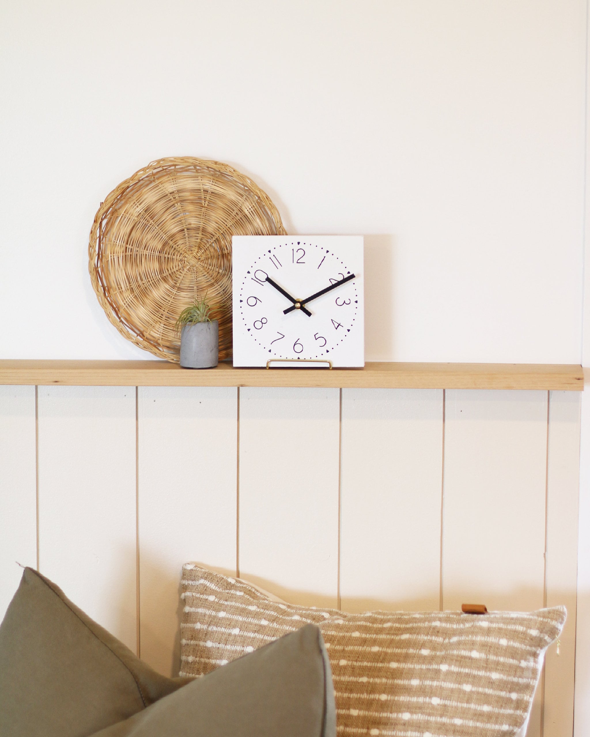 Small Wall Clock - White and Black - Tiny Modern Decor - Modern ...