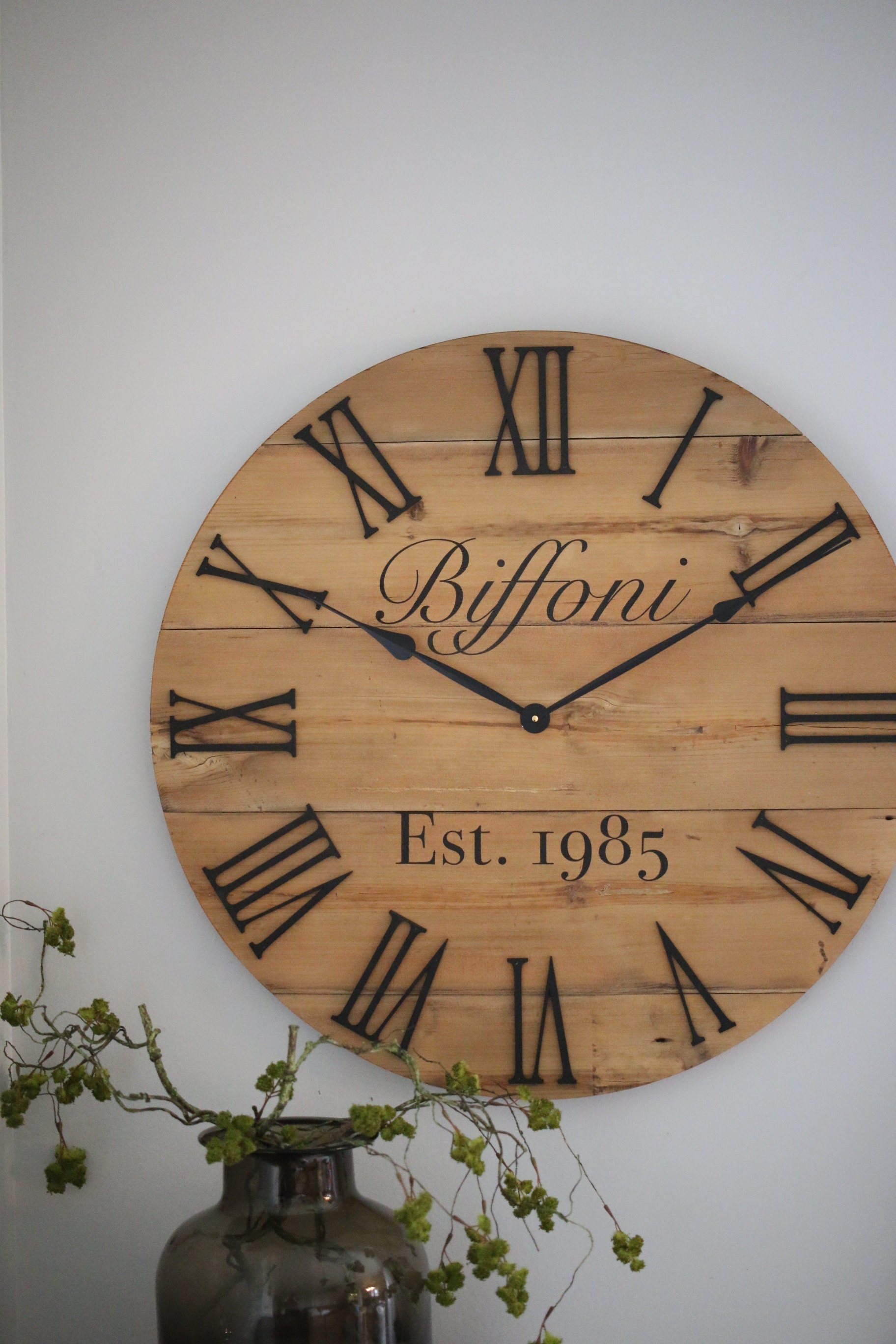 Handmade Wood Wall Clock – Raised Numbers, Farmhouse Decor - Etsy