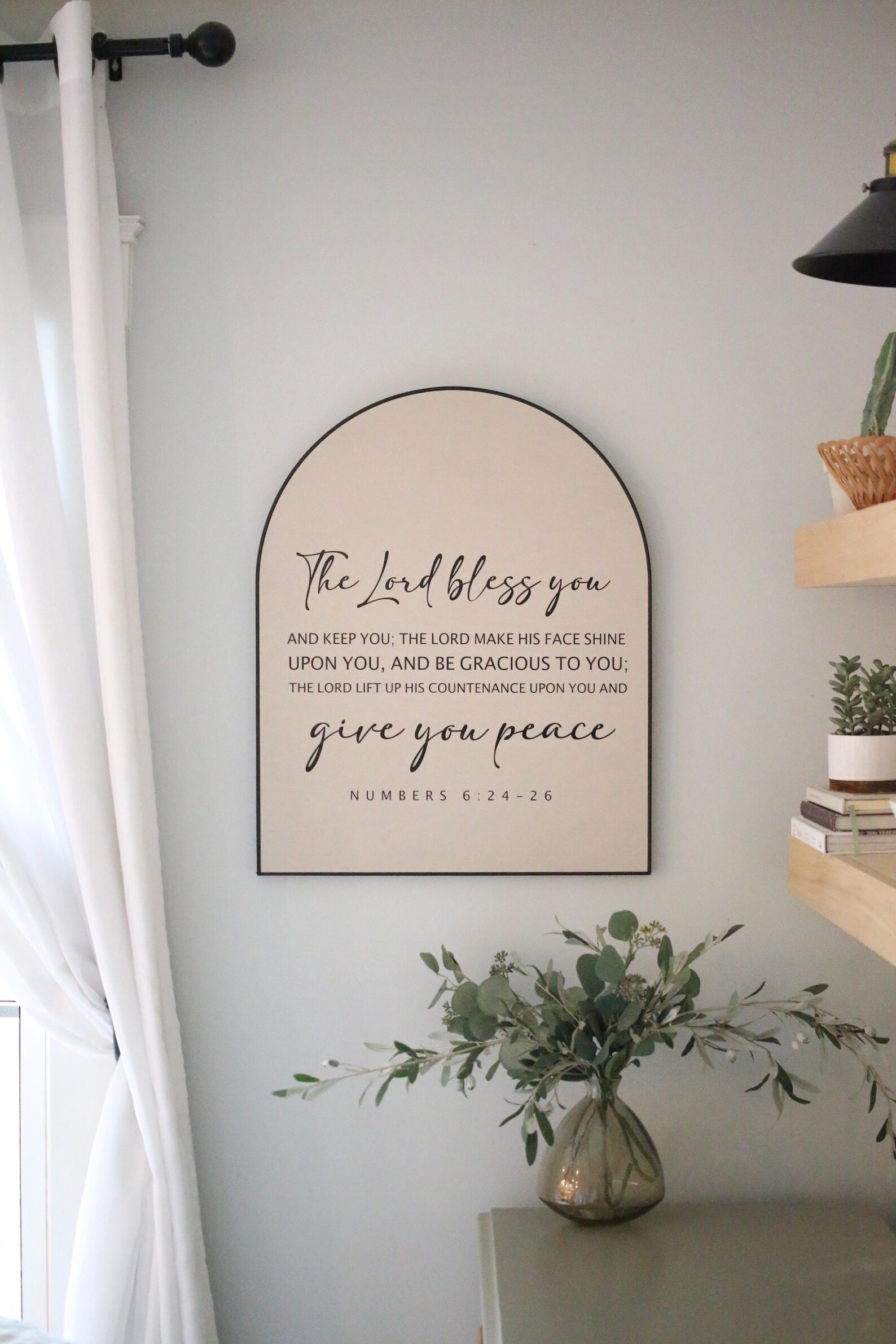 Arched Wall Sign - Numbers 6:24-26 - Scripture Wall Art - Living Room ...