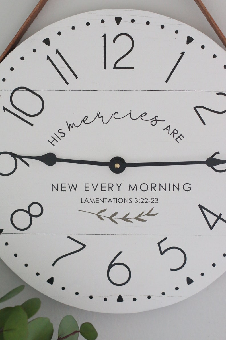 Small Wall Clock Mercies Are New Scripture Wall Decor | Etsy