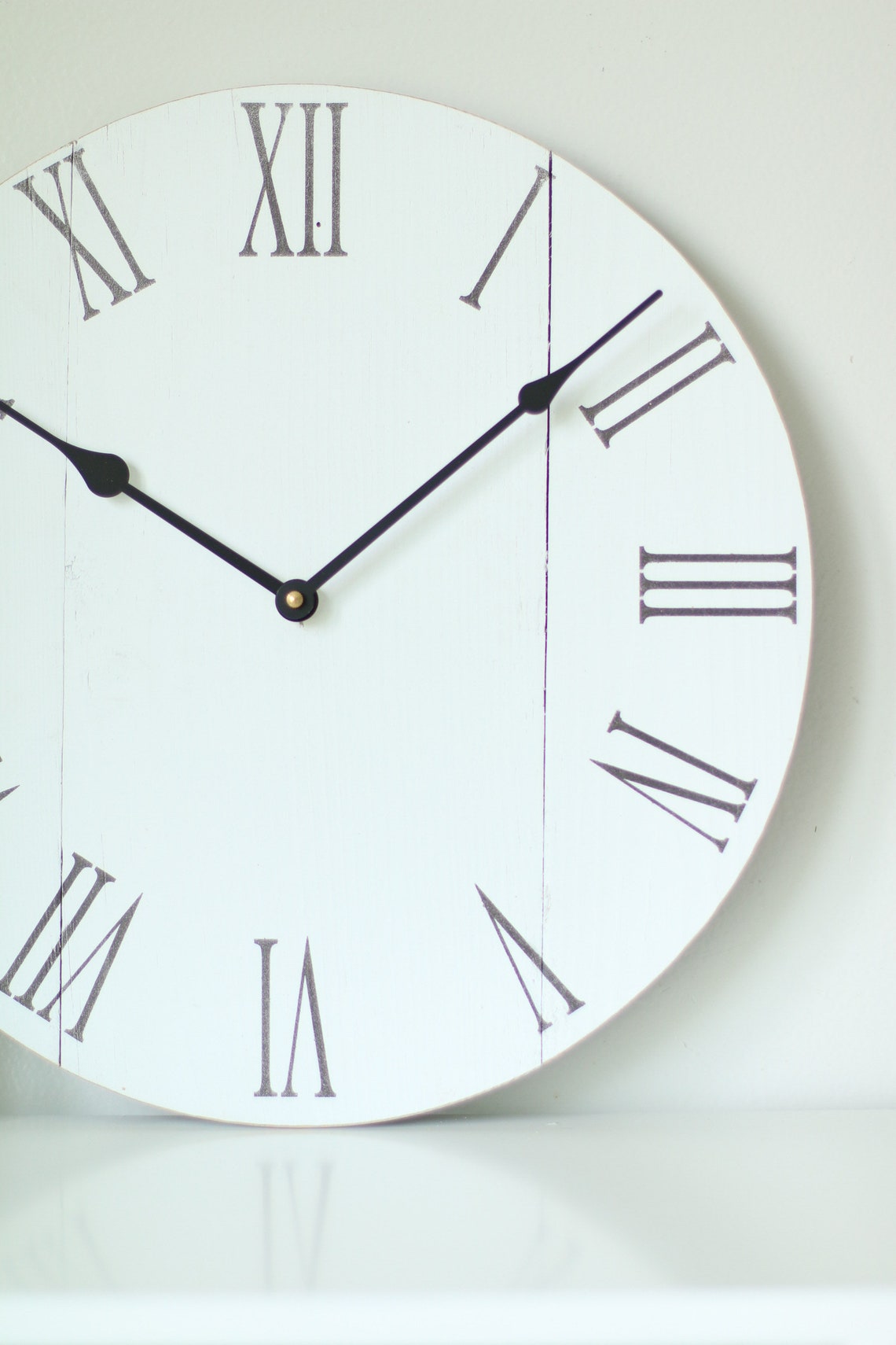 Wall Clock White Clock Farmhouse Living Decor Office - Etsy