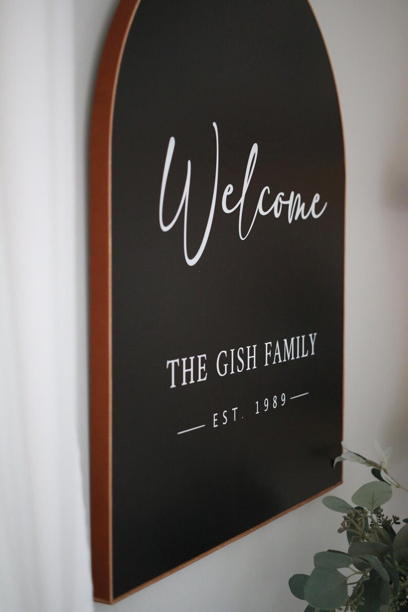 Arched Wood Sign - Welcome Sign - Housewarming - Living Room Wall Art ...