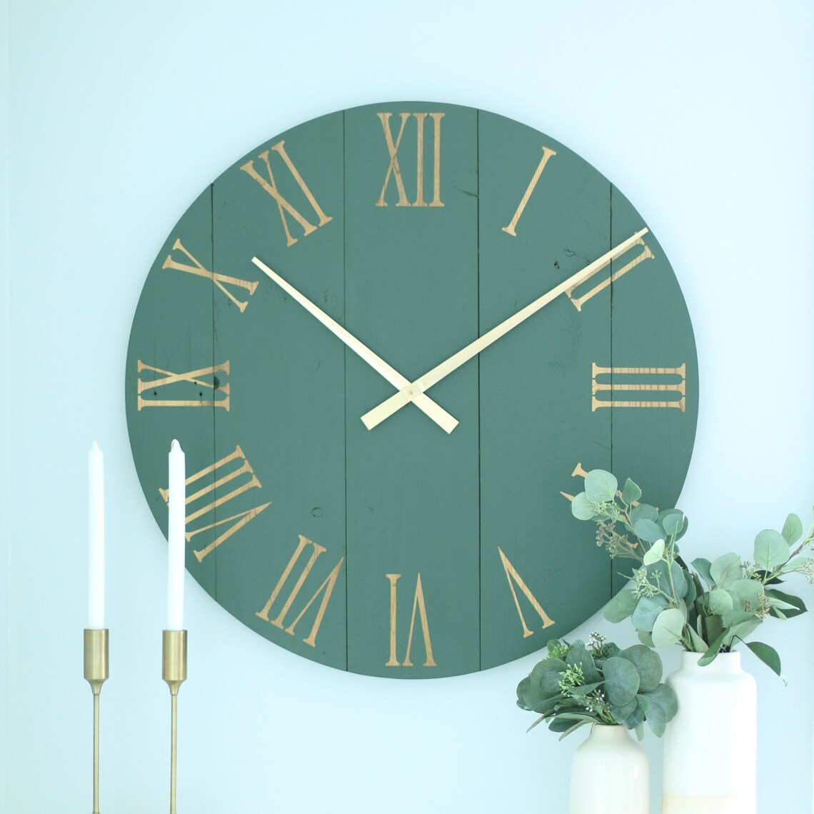 25/30 Large Wall Clock Hunter Green Mid | Etsy