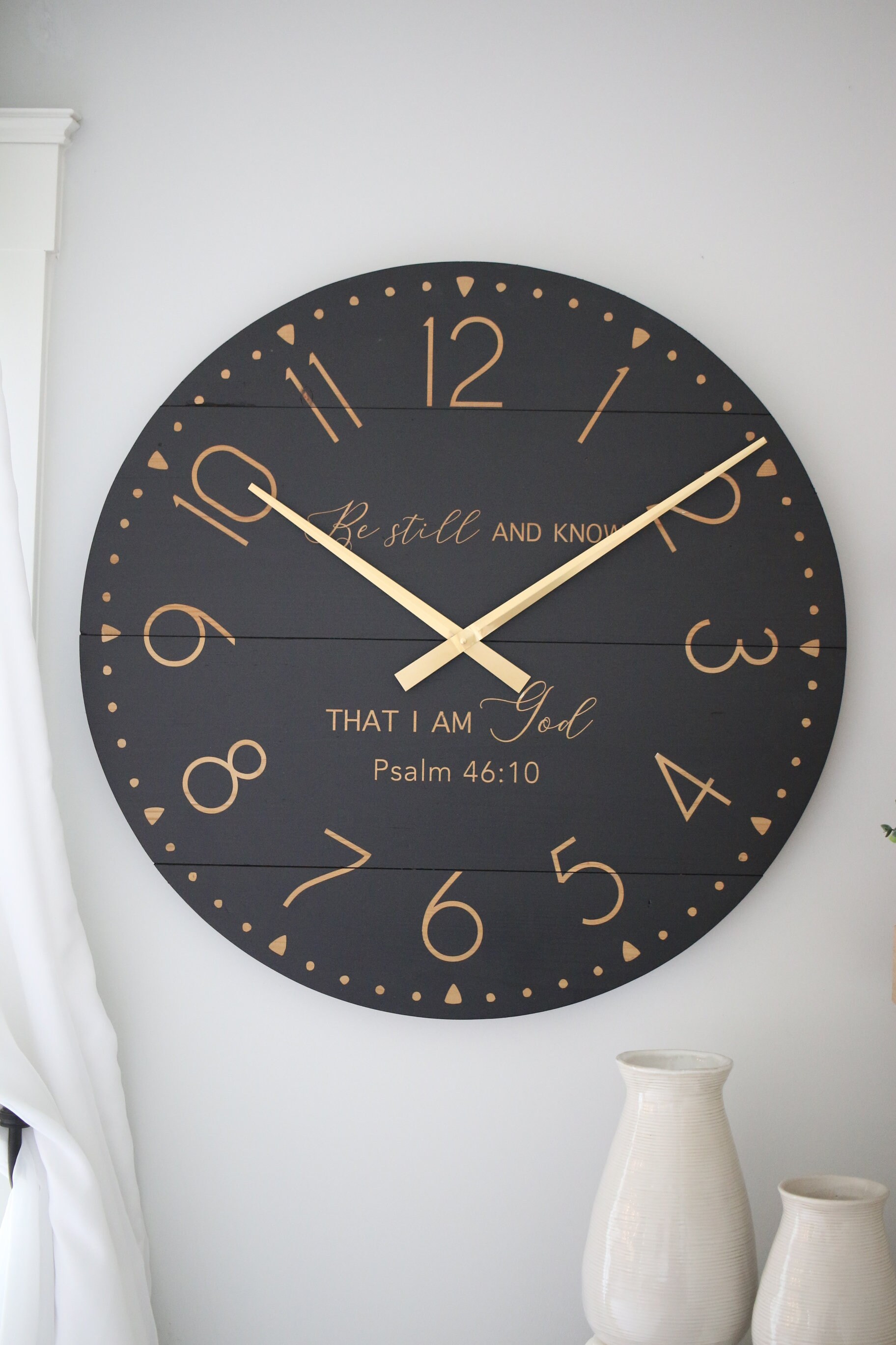 Handmade Wood Wall Clock – Scripture Verse, Farmhouse Decor - Etsy