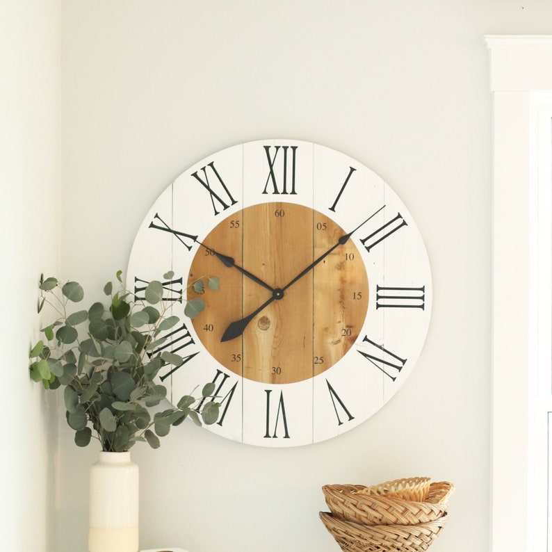 Large Wall Clock Farmhouse Wall Decor Oversized Wall Clock | Etsy