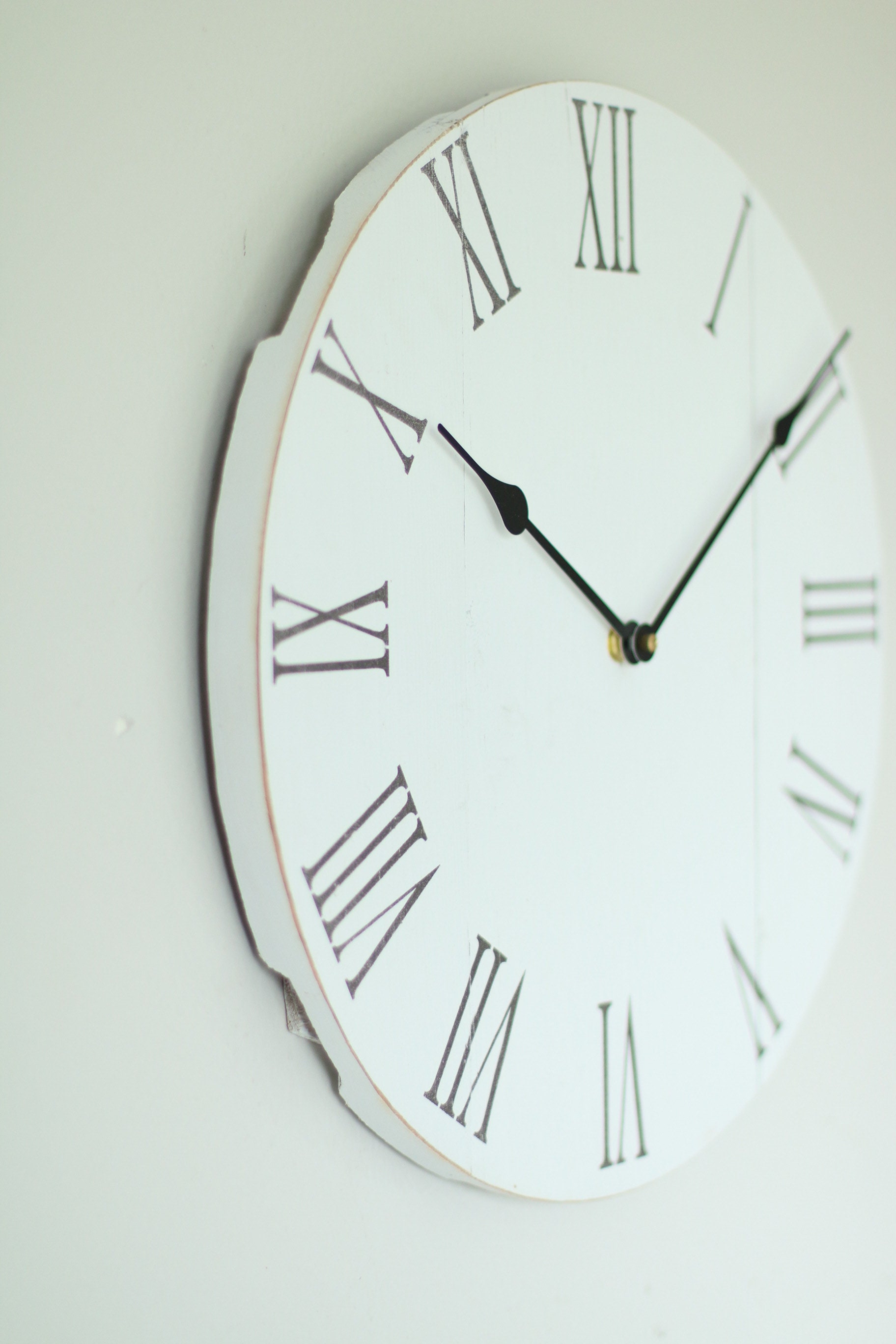 Wall Clock White Clock Farmhouse Living Decor Office - Etsy