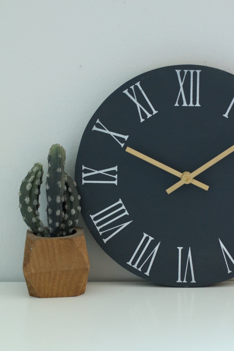 Small Wall Clock Navy and Gold Tiny Modern Decor Modern - Etsy