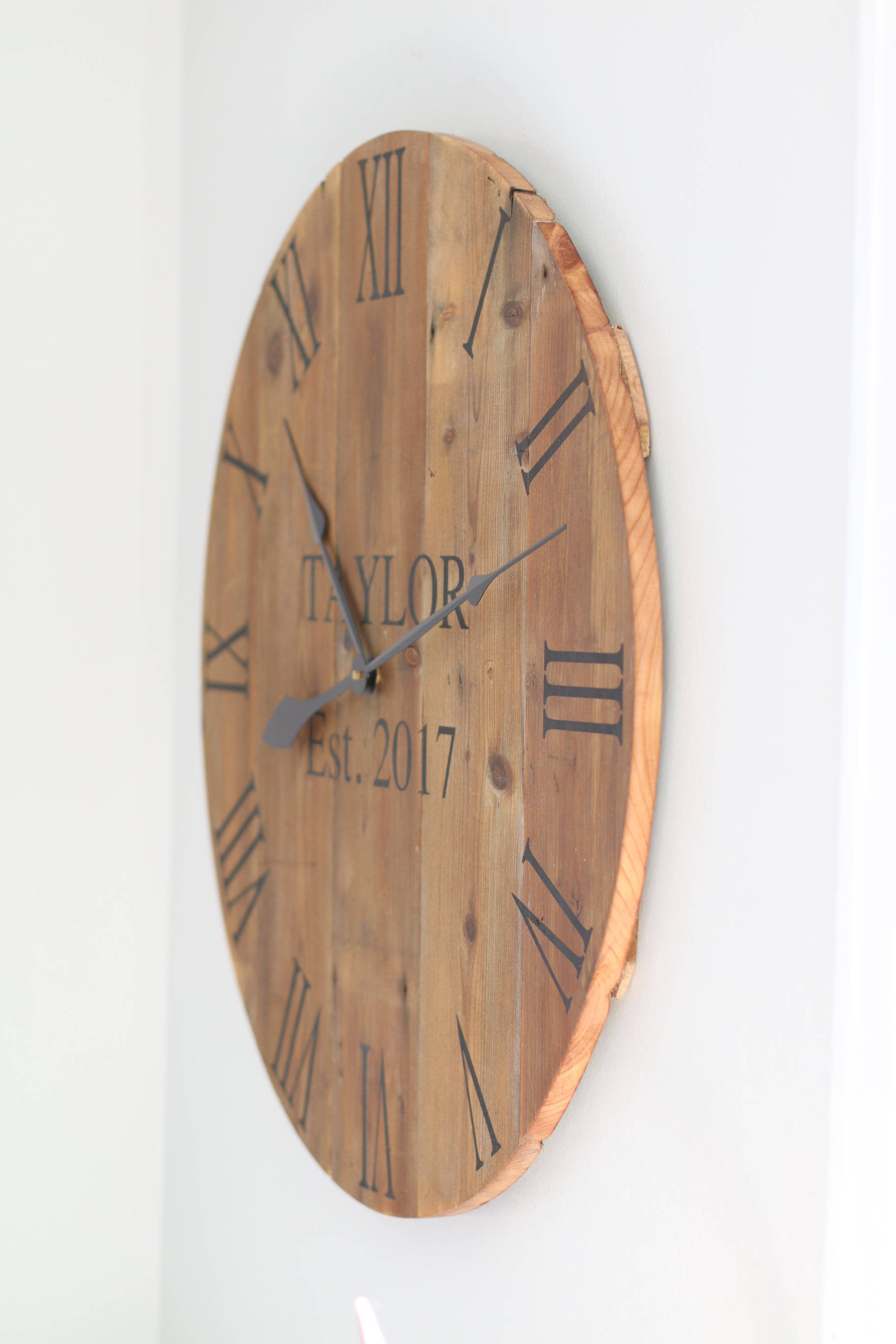 Large Wall Clock Personalized Gift Large Wooden Wall Clock - Etsy