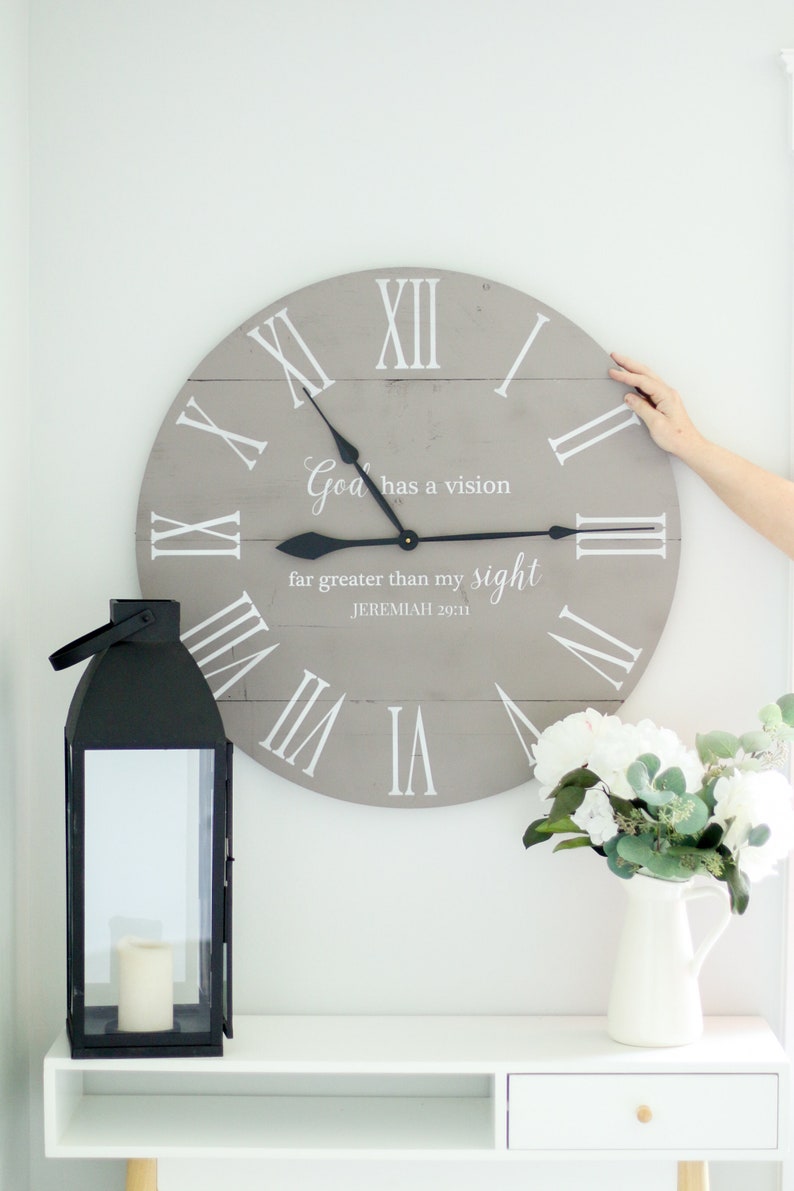 Large Wall Clock Bible Verse Wall Decor Encouragement Gift - Etsy