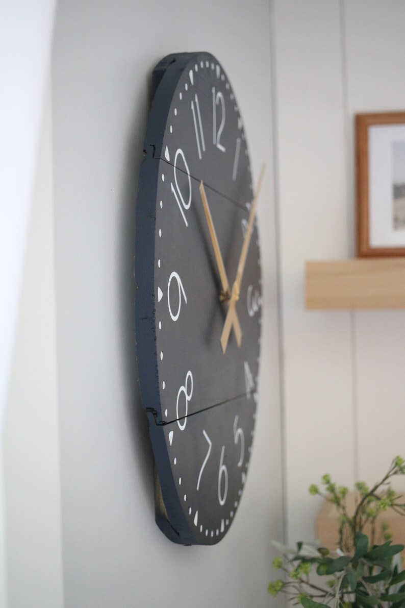 Dark Charcoal Clock Modern Farmhouse Decor Living Room - Etsy