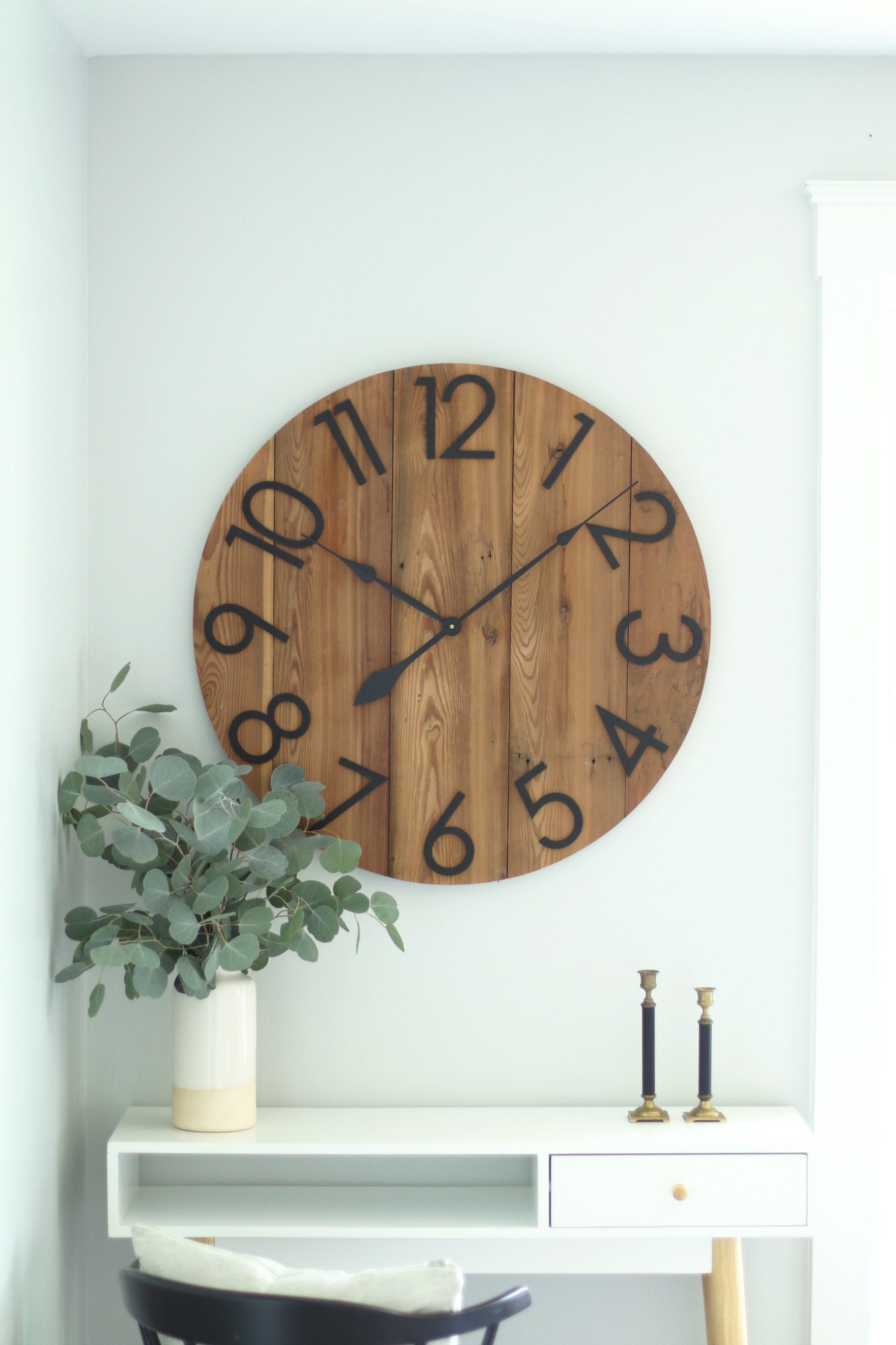 25/30 Wall Clock With Numbers Large Wall Clock Above | Etsy