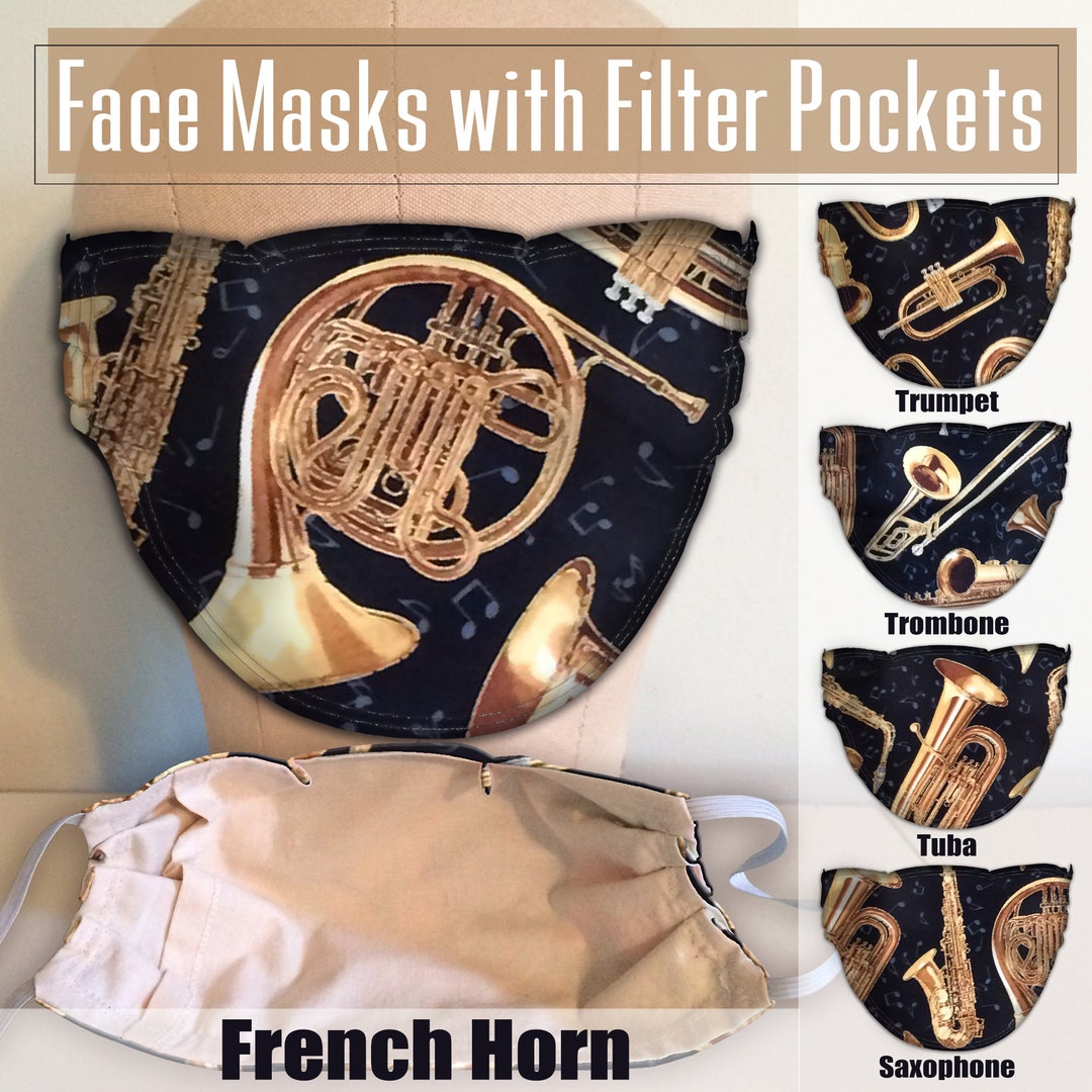 Brass Instrument Face Masks With Unique Filter Pockets Music - Etsy