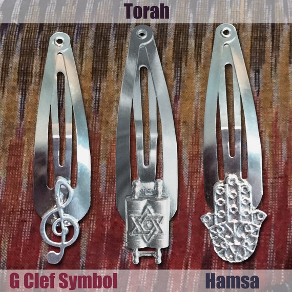 Charmed Hat Snap Clips Kippah Head Covering Hamsa G Clef | Etsy