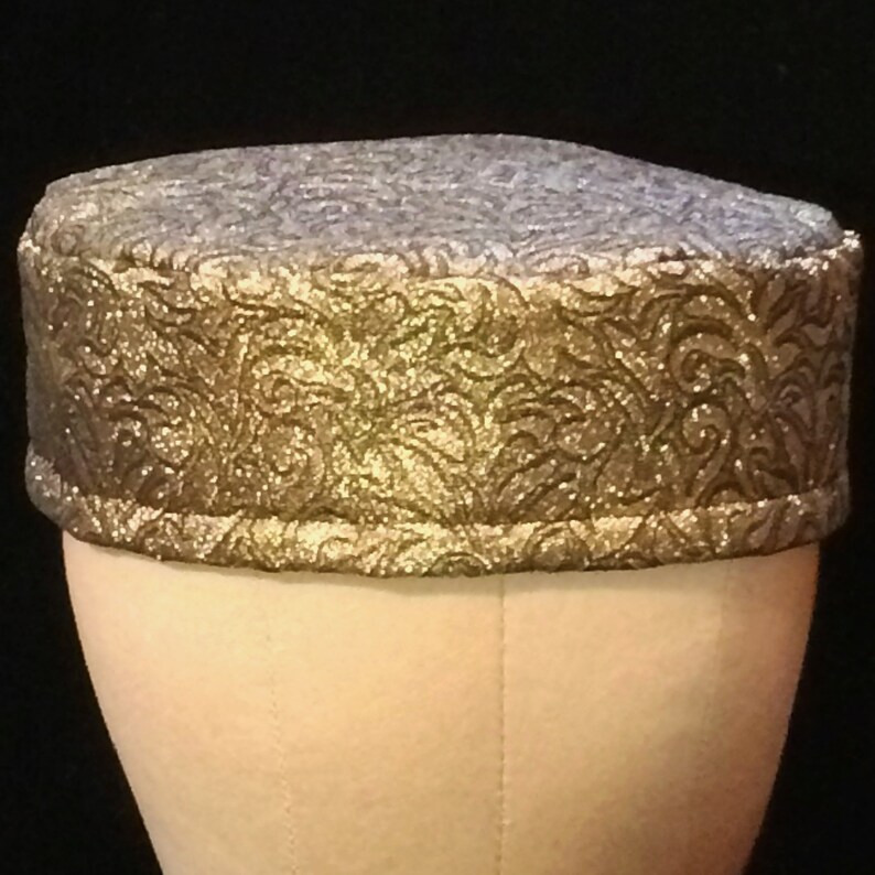 Metallic Gold Damask Brocade Hat Bucharian Kufi Topi Tupi | Etsy