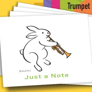 Just a Note Music 8 Card Pack, FREE SHIPPING, 2 of Each, Trumpet ...