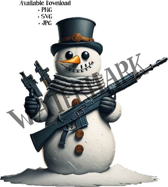 Snowman With A Gun, SVG, PNG, JPG, AR15, Christmas, Military, Tactical ...