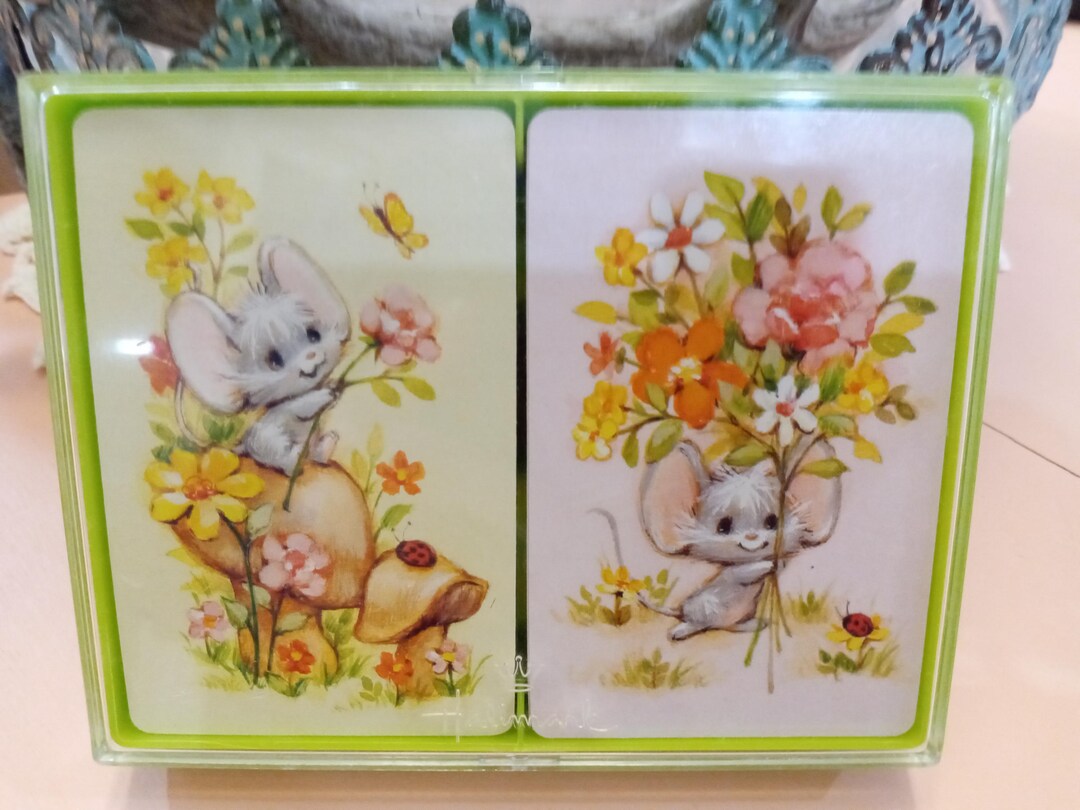 Vintage Hallmark Bridge Playing Cards. Cute Mice Cards. Bridge Cards - Etsy