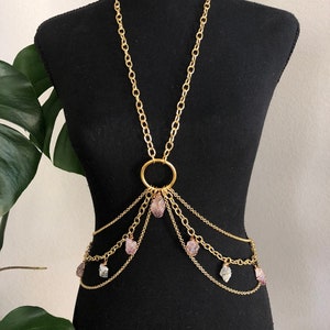 Crystal Body Chain 18k Gold Plated Brass - Etsy