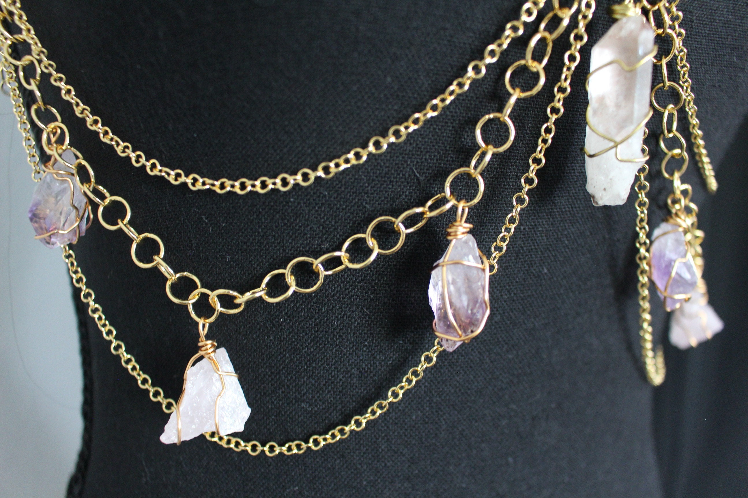 Crystal Body Chain 18k Gold Plated Brass Top Piece - Etsy