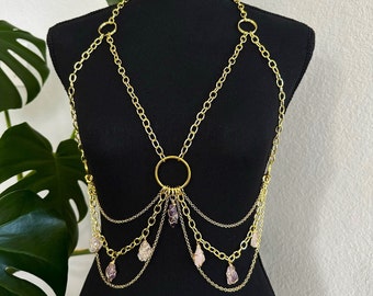 Crystal Body Chain 18k Gold Plated Brass - Etsy