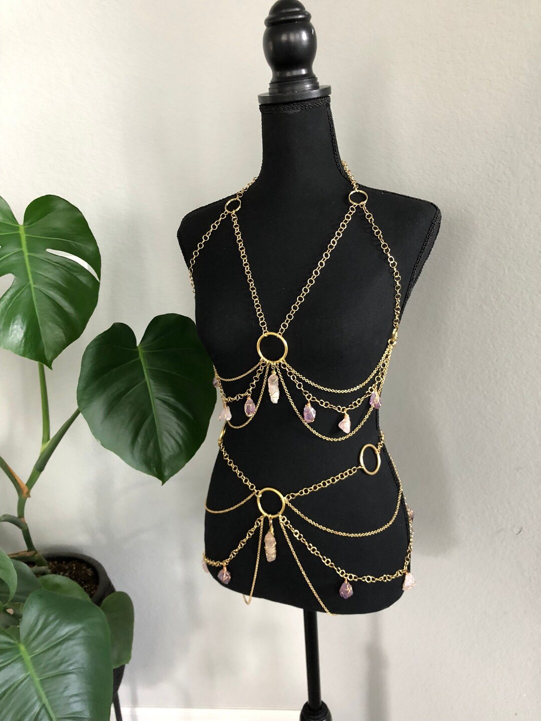 Crystal Body Chain Set 18k Gold Plated Brass - Etsy