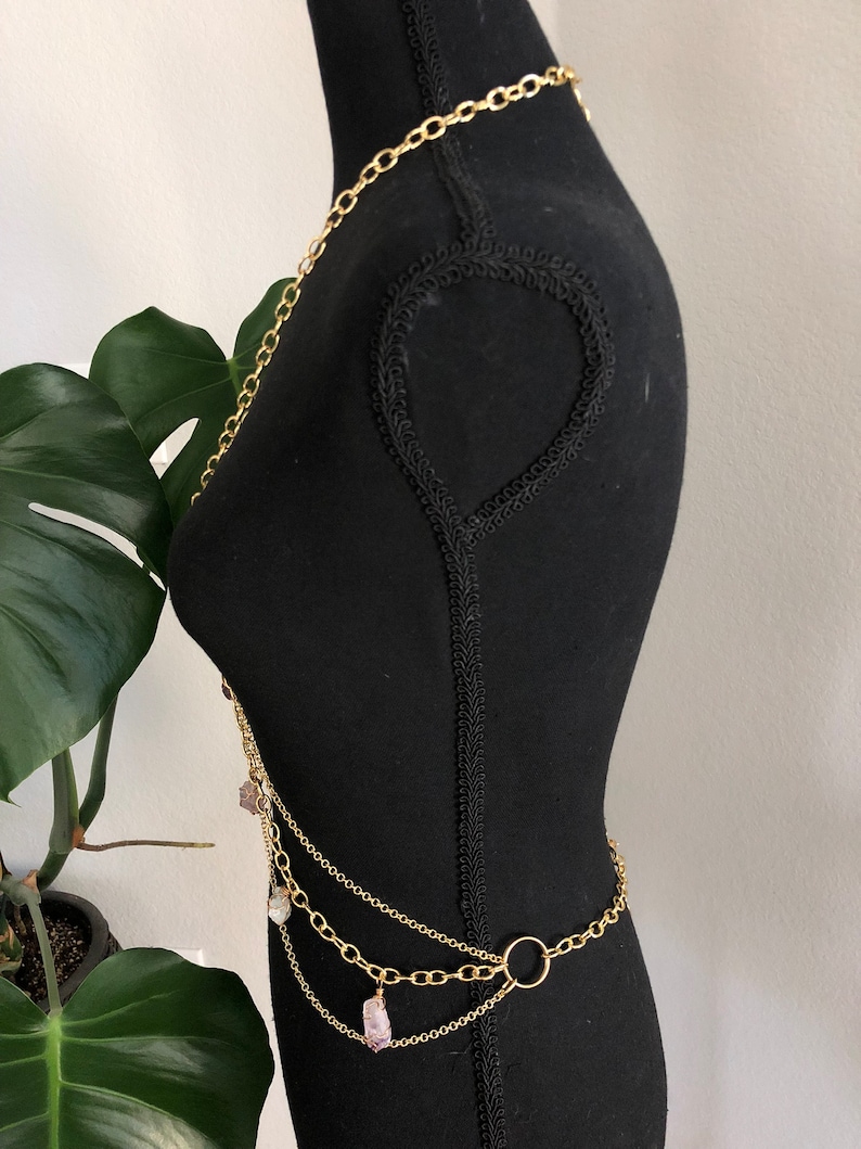 Crystal Body Chain 18k Gold Plated Brass - Etsy