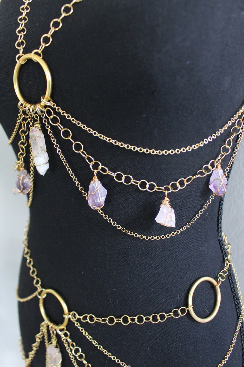 Crystal Body Chain Set 18k Gold Plated Brass - Etsy