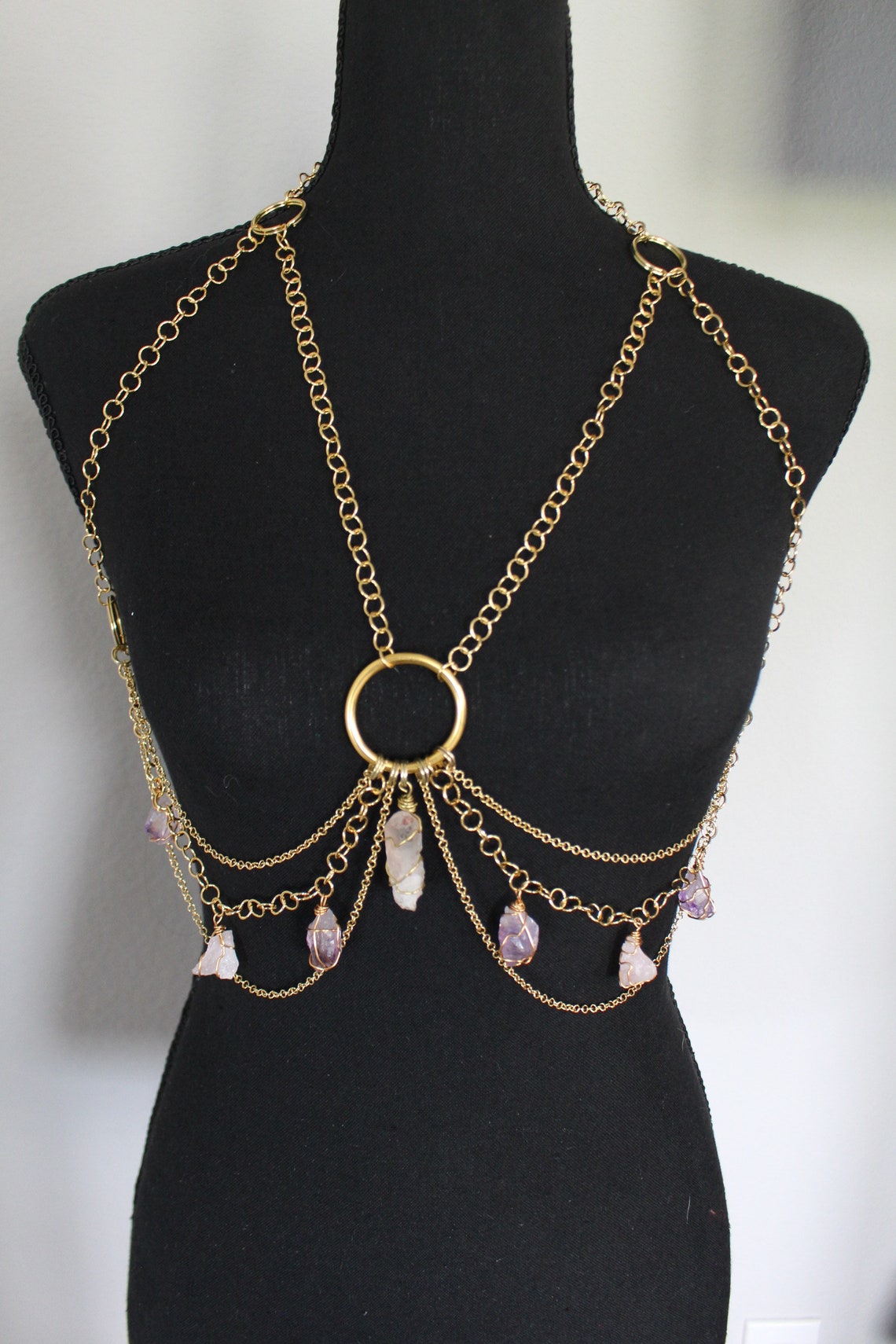 Crystal Body Chain 18k Gold Plated Brass - Etsy
