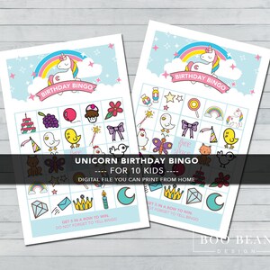 Unicorn Bingo | Printable Game | Unicorn Games | Unicorn Party | Pony ...