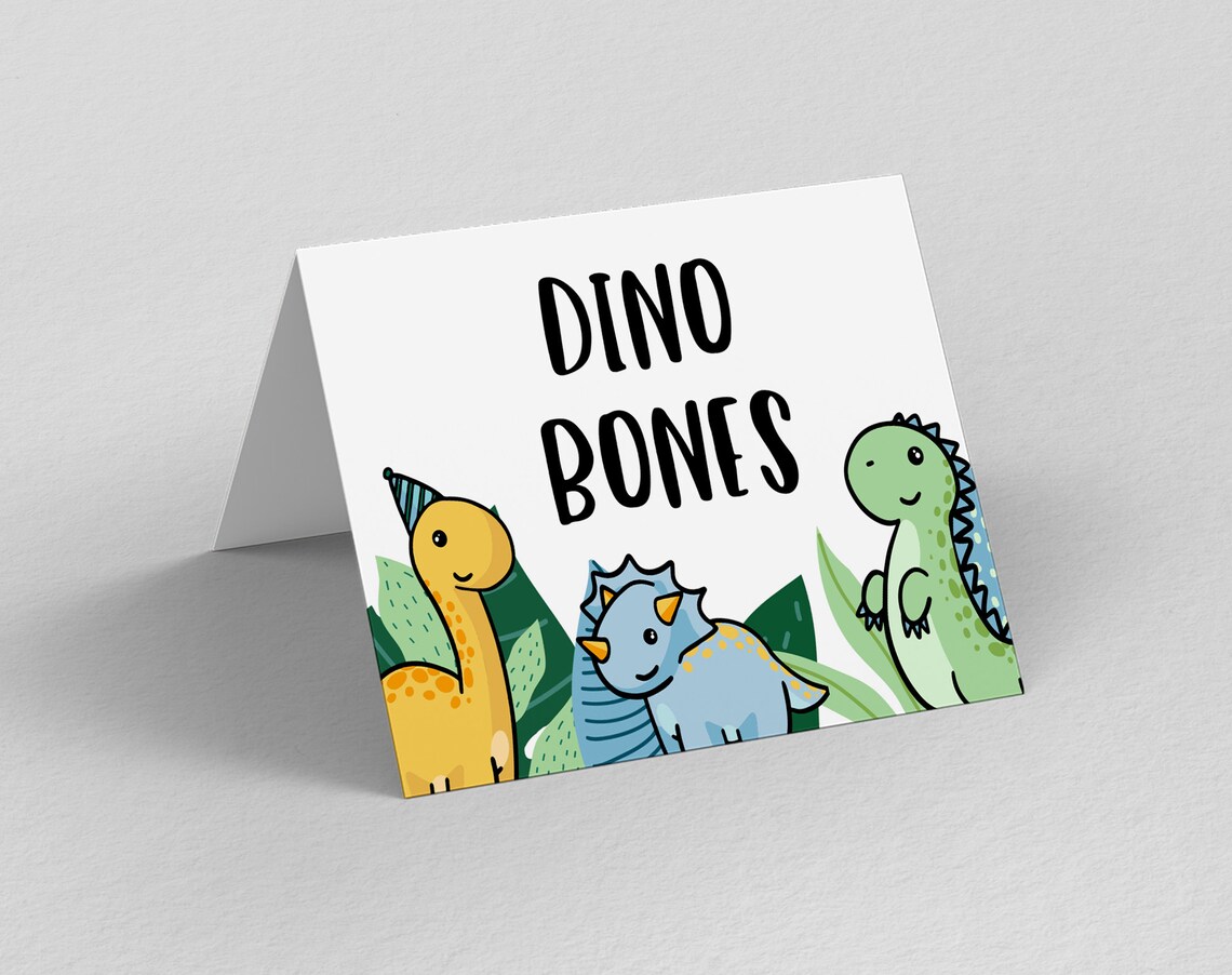 Tropical Dinomite Place Cards Dinosaur Cards Boys Dino Tent | Etsy