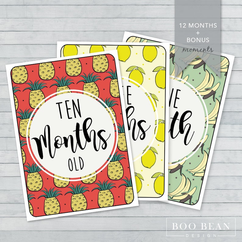 Baby Milestone Card Fruits and Veggies Instant Download - Etsy