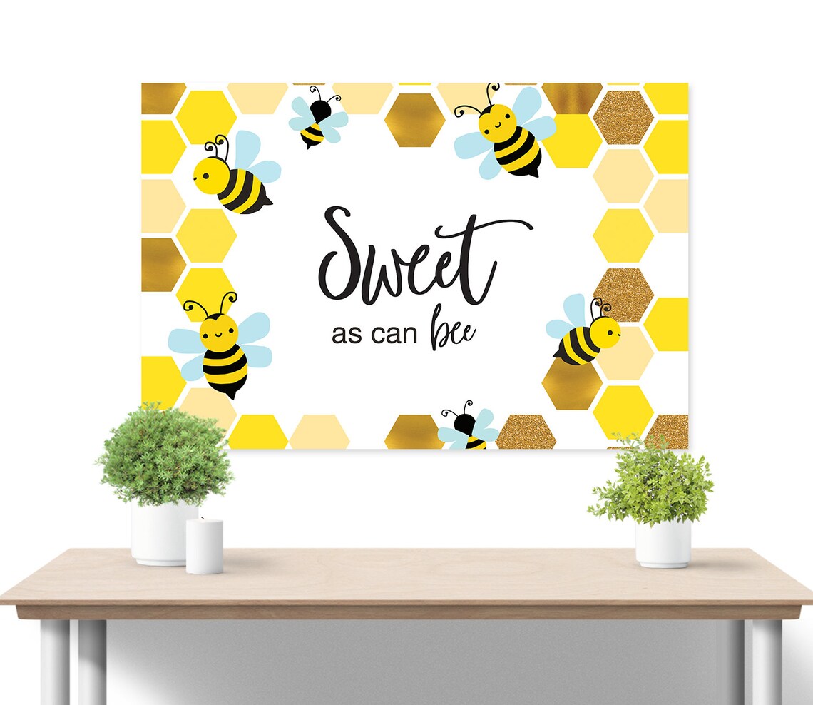 Sweet as Can Bee Backdrop Design Bee Baby Shower Bee | Etsy