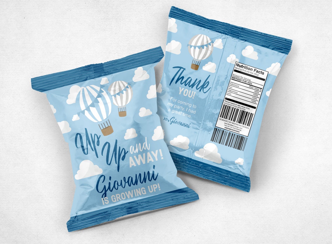 Hot Air Balloon Chip Bag Balloon Chip Bag Hot Air Balloon | Etsy