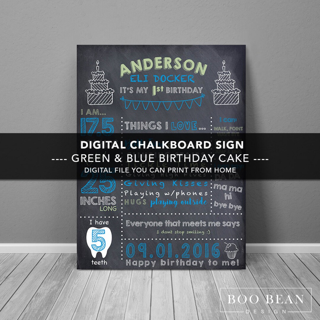 First Birthday Chalkboard Sign Chalkboard Sign - Etsy
