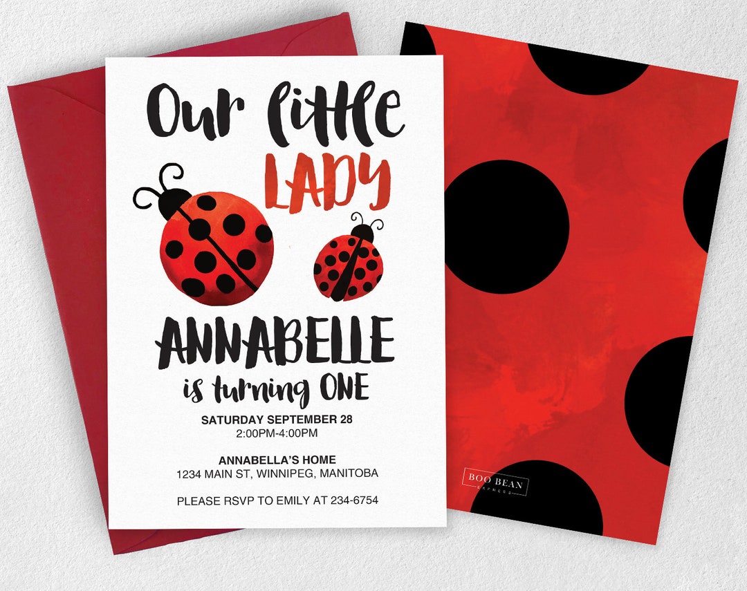 Lady Bug Invitation, Bug Invitation, Lady Bug Party, Red Spots, Lady ...