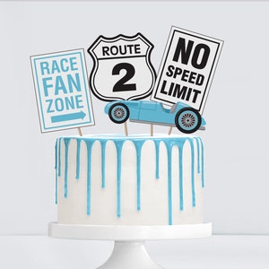 Retro Race Car Cake Topper, Motocross Racing Cake Toppers, Racing Decor ...