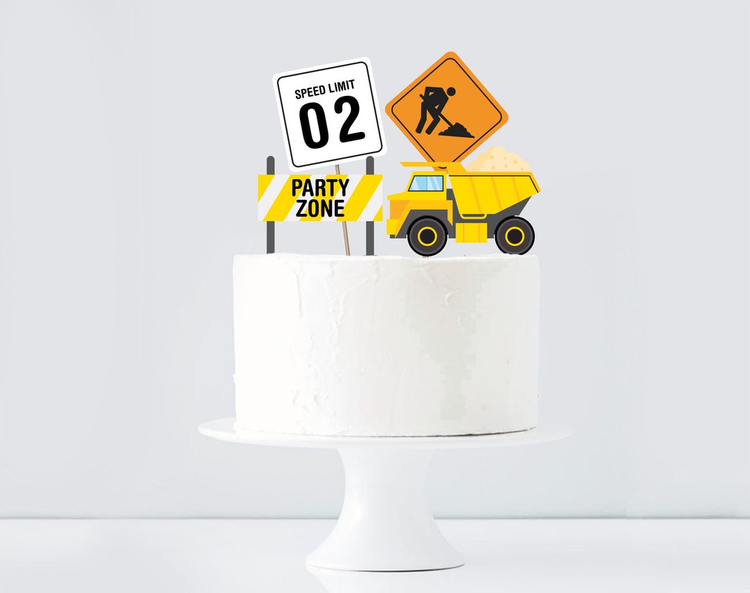 Construction Cake Topper, Printable File, Building Cake Toppers ...
