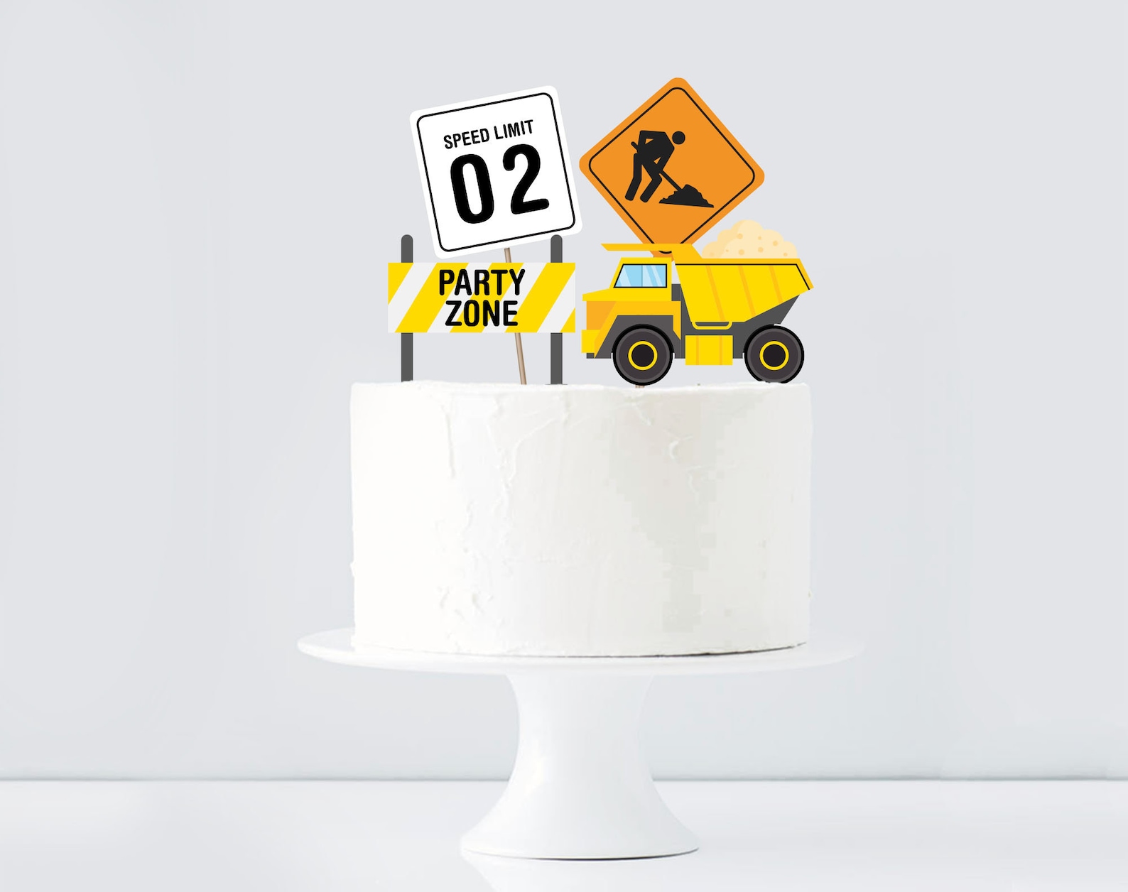 Construction Cake Topper Printable File Building Cake - Etsy