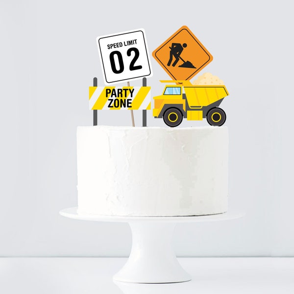 Construction Cake Topper Printable - Etsy