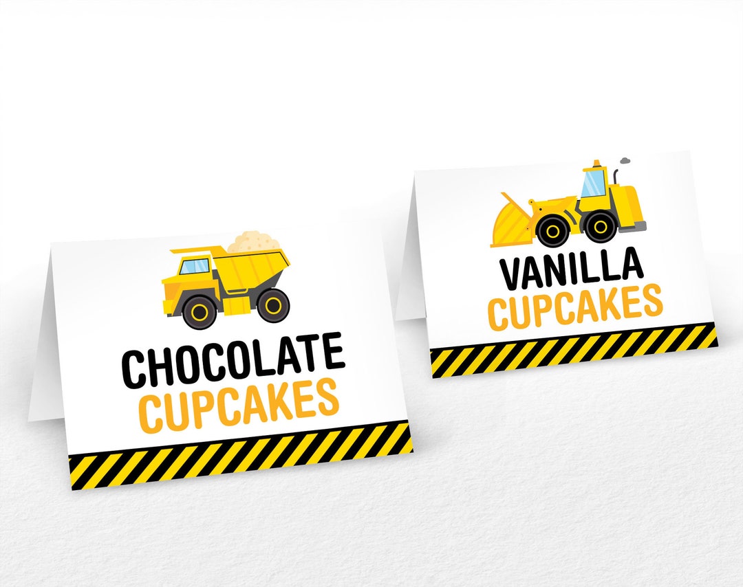 Construction Tent Cards, Construction Sign, Construction Food Labels ...