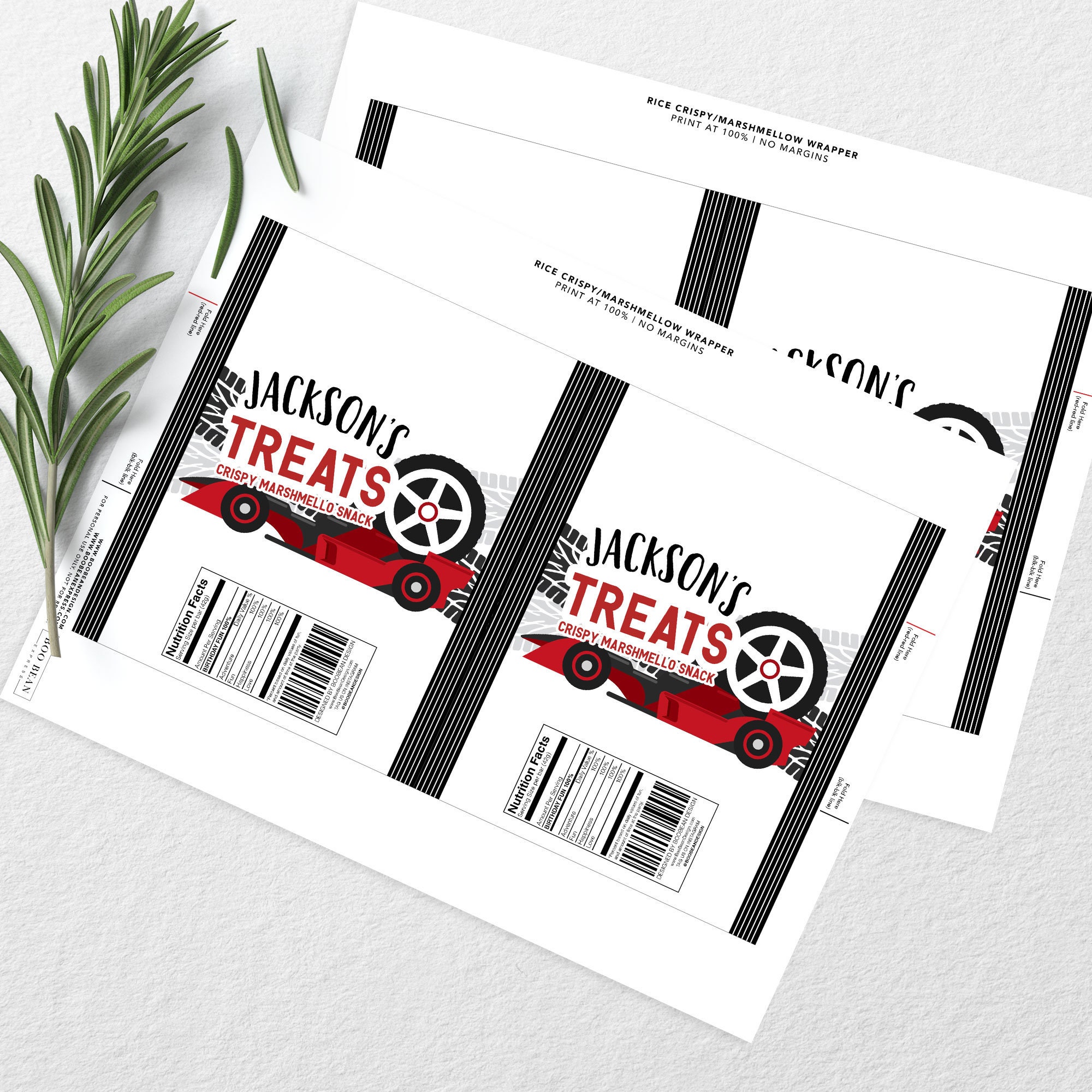 Race Car Rice Krispy Labels Racing Rice Krispie Labels - Etsy