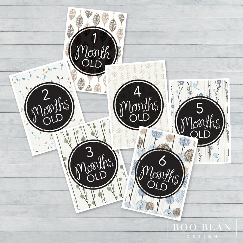 Nature Baby Milestone Card Blue Instant Download Printable - Etsy