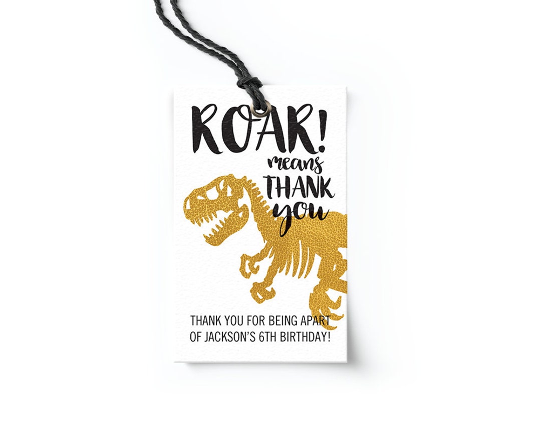 Modern Dinosaur Thank You Tags, Dinosaur Tags, Boys Thank You Tags ...