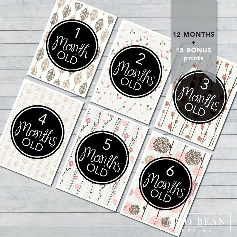 Nature Baby Milestone Card Instant Download Printable Card - Etsy