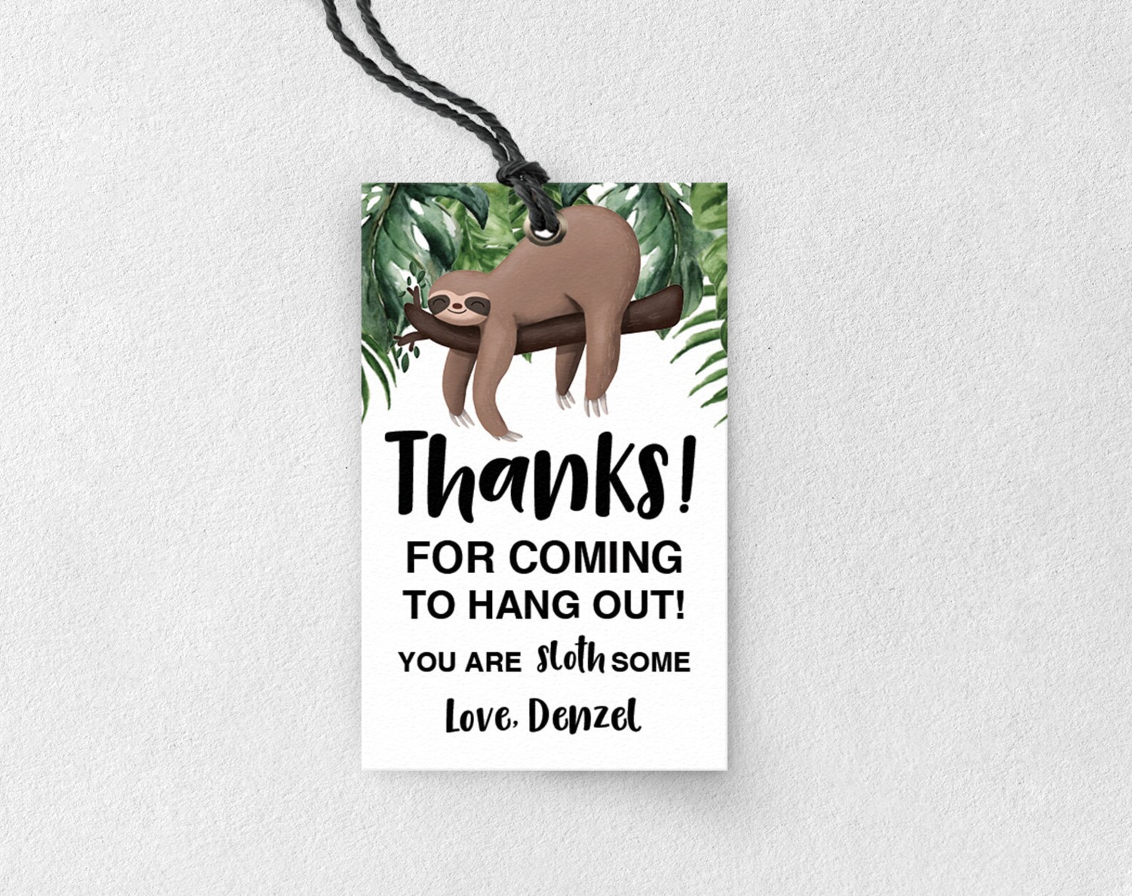 Sloth Thank You Tag Sloth Tag Sloth Bag Tag Sloth Birthday | Etsy
