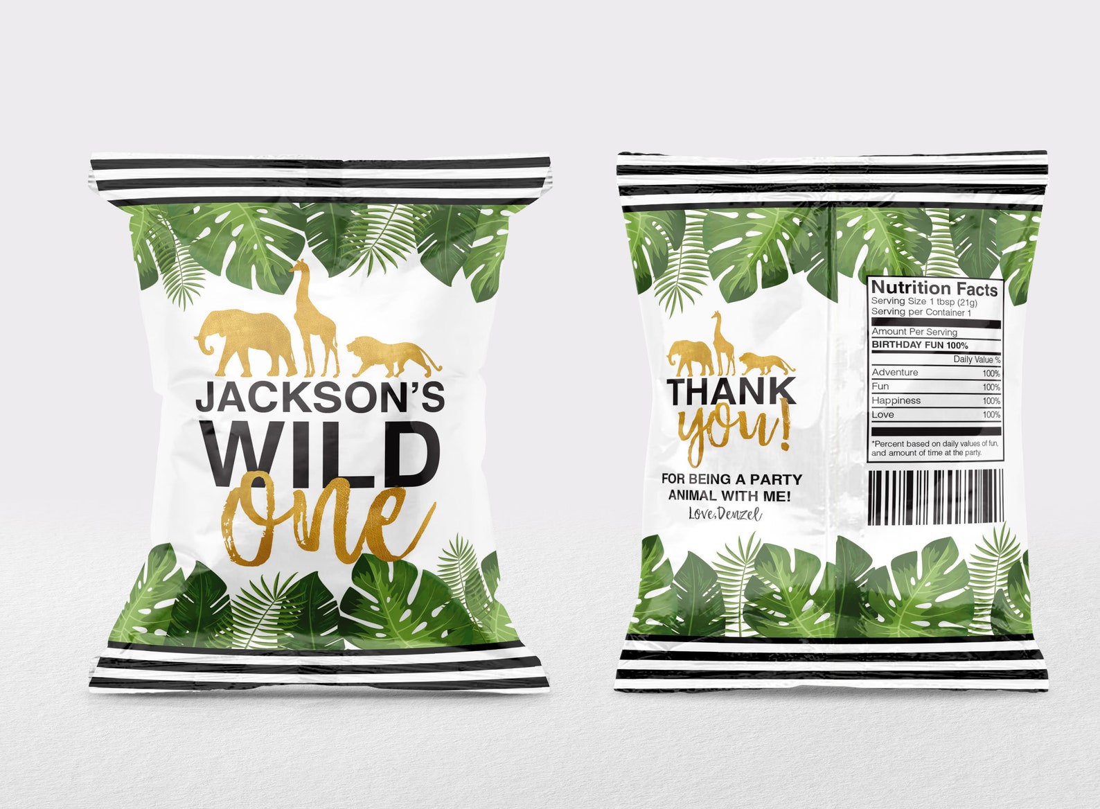 Tropical Safari Chip Bag Wild One Chip Bag Safari Chip Bag - Etsy