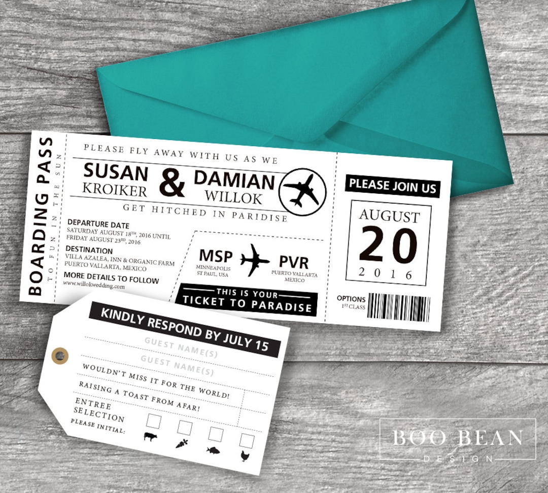 Destination Boarding Pass Invitation Printable Invitation - Etsy UK
